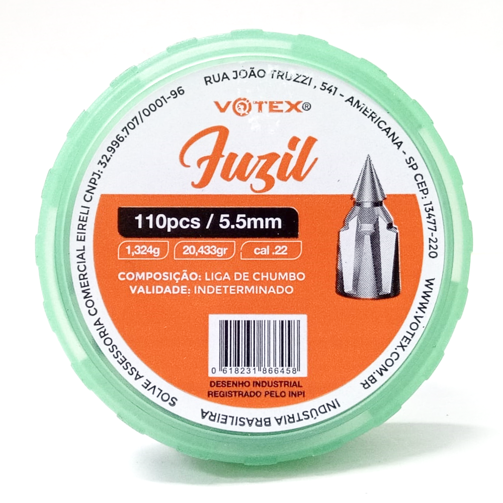 Kit Chumbinho Votex Fuzil 5 Caixinhas (550 Chumbinhos)