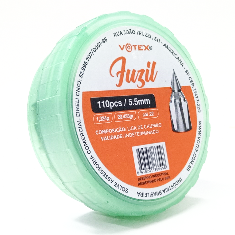 Kit Chumbinho Votex Fuzil 5 Caixinhas (550 Chumbinhos)